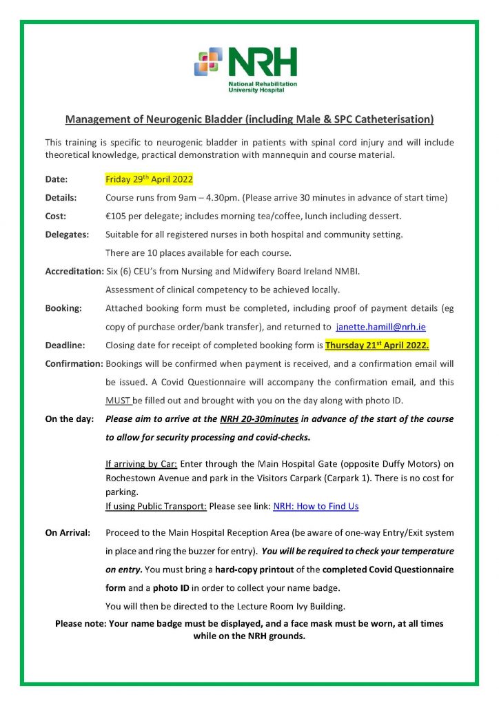 Booking Information_Management of Neurogenic Bladder (including Male ...